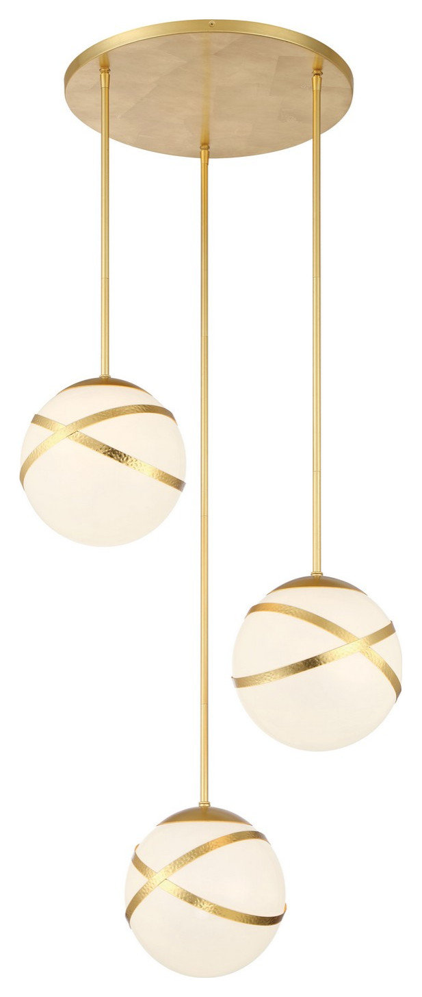 Atlys Three Light Pan Pendant in Spring Gold Leaf - Contemporary ...