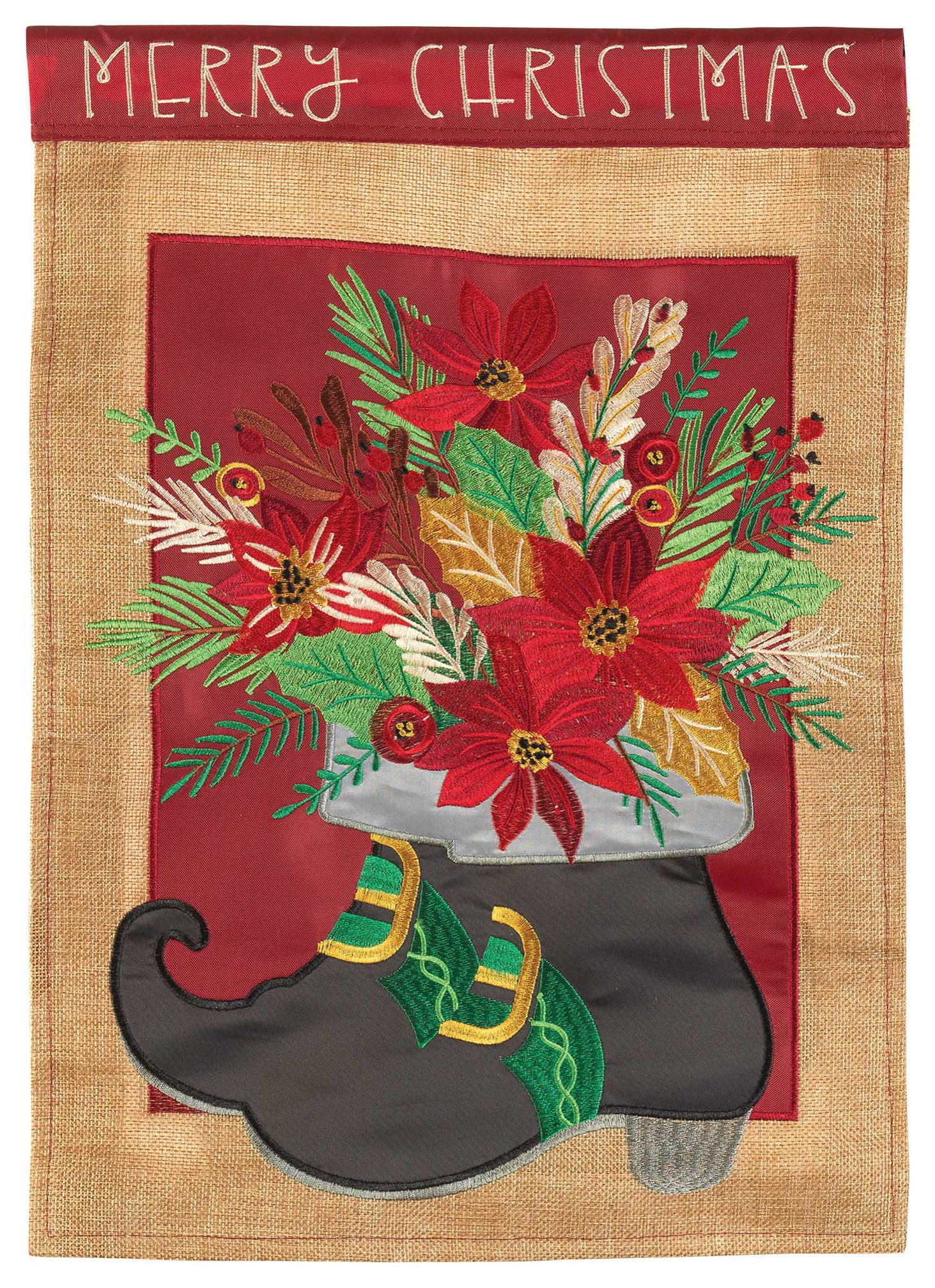 Shaped Christmas Boots Flag, Large - Traditional - Flags And Flagpoles ...