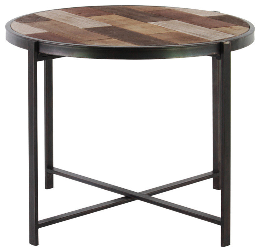 Shields Metal Table, Coated Black - Industrial - Side Tables And End ...