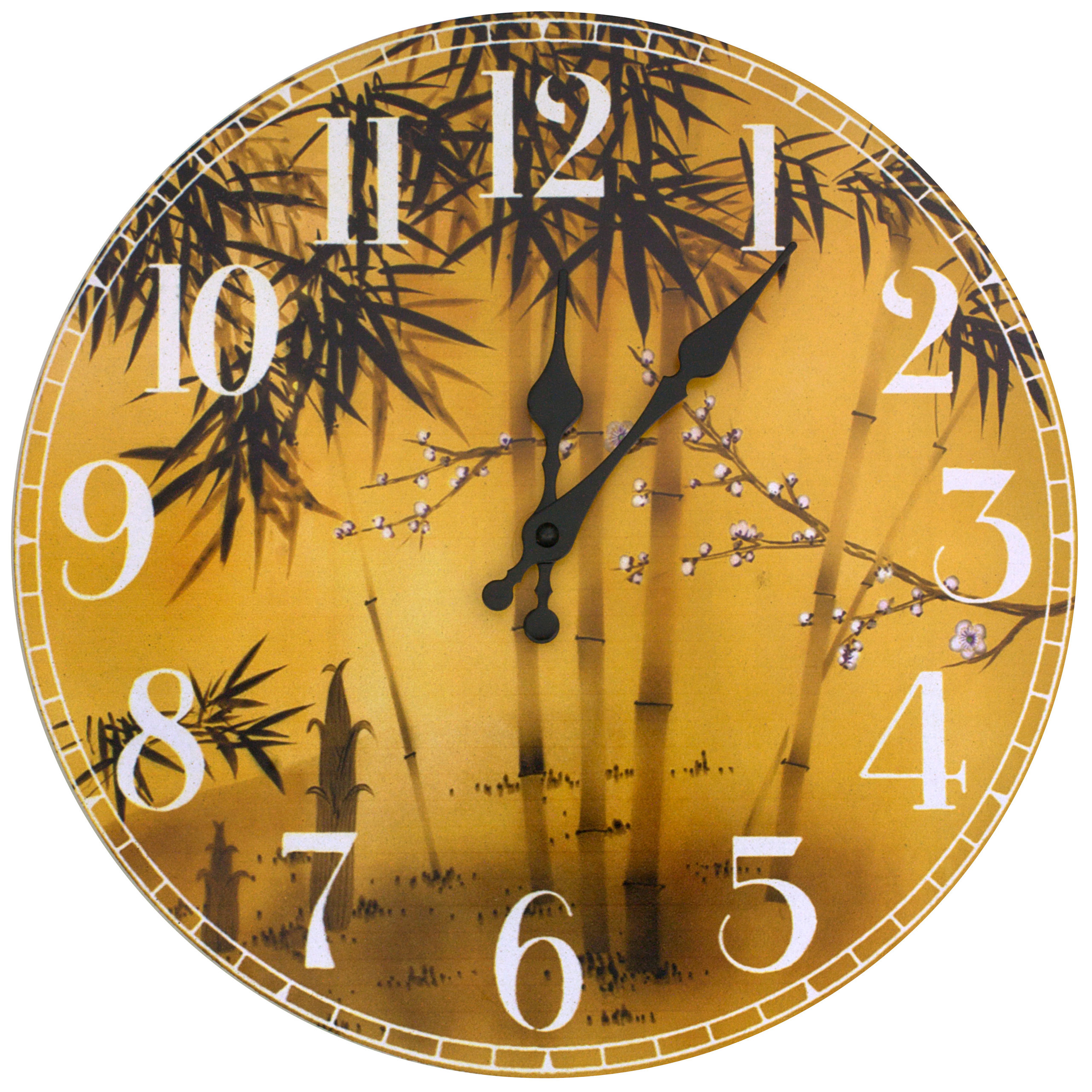 Bamboo Tree Wall Clock - Asian - Wall Clocks - by Homesquare | Houzz