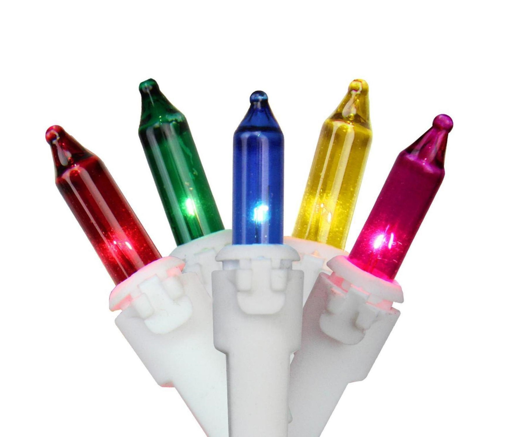 100-Count Multi-Color Mini Christmas Light Set, 49.6' White Wire ...