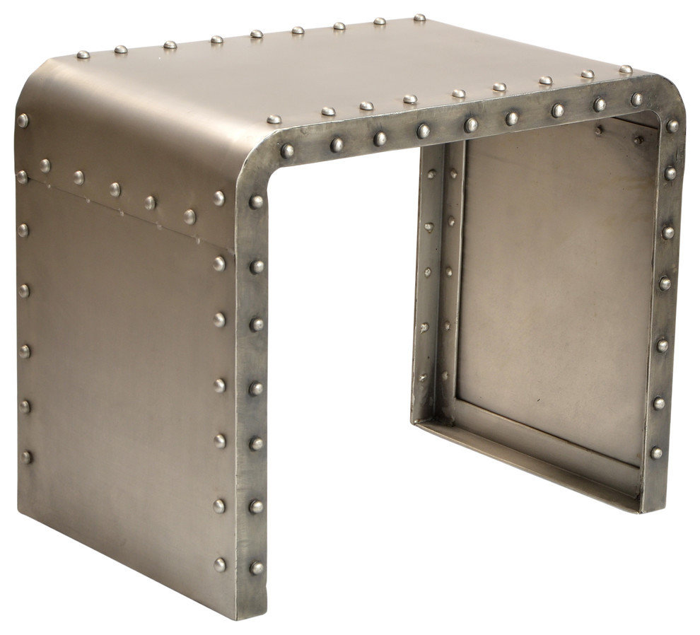 Sheridan Cast Iron Side Table in Gold Featuring Rivet Detailing ...