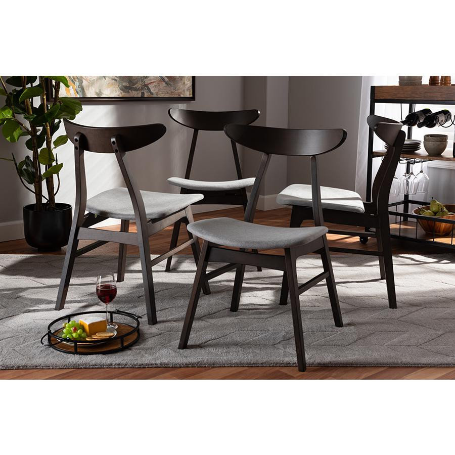 Baxton Studio Britte Mid-Century Modern Light Grey Fabric Upholstered ...