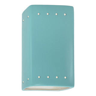 Ambiance Small Rectangle Perfs Outdoor Wall Sconce, Open, Reflecting ...