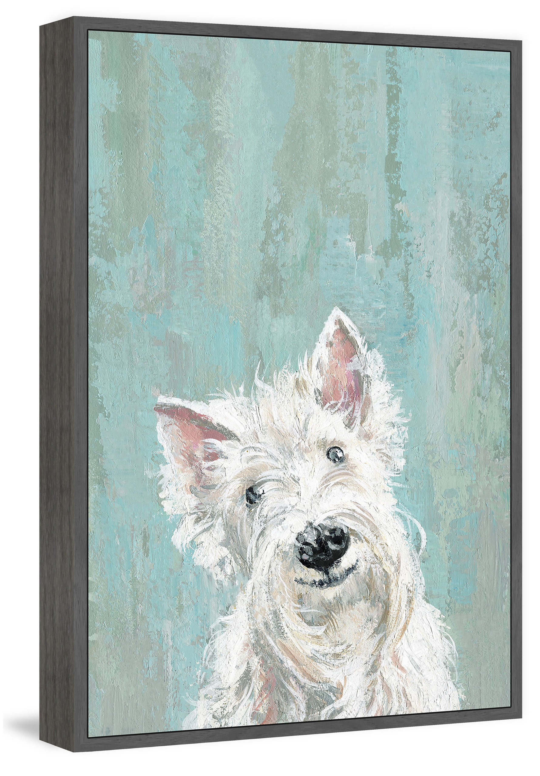 "Furry Dog" Floater Framed Painting Print on Canvas, 20"x30 ...