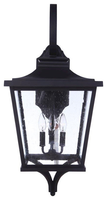 Craftmade Traditional 3 Light Outdoor Lantern, 60W, Matte Black, ZA2934 ...