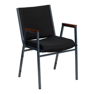 Heavy Duty Black Dot Fabric Stack Chair with Arms - Contemporary ...
