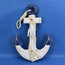Wooden Rustic Anchor With Hook Rope and Shells, Blue/White - Beach ...