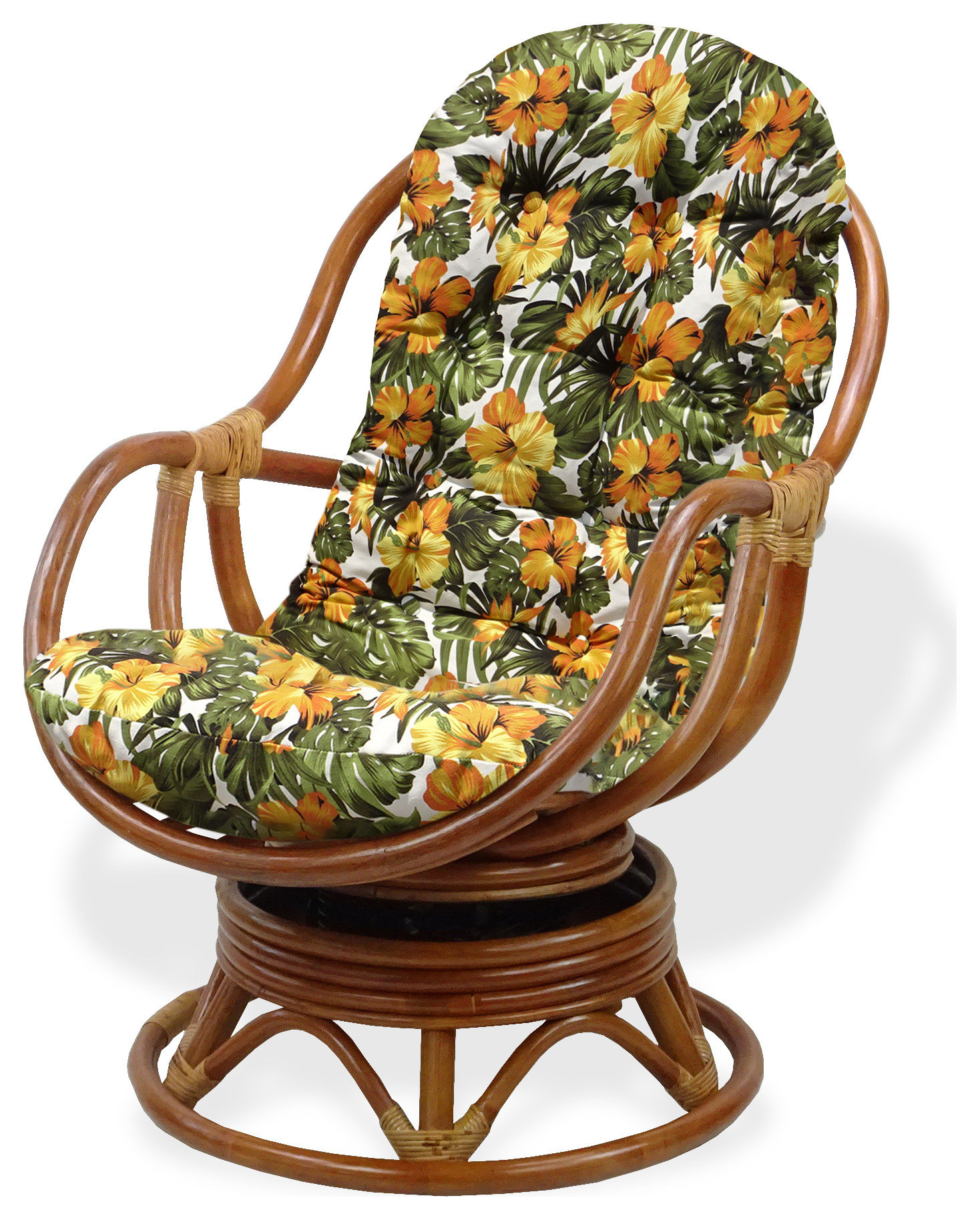 Rattan Wicker Handmade Bali Lounge Swivel Rocking Chair with Cushion ...