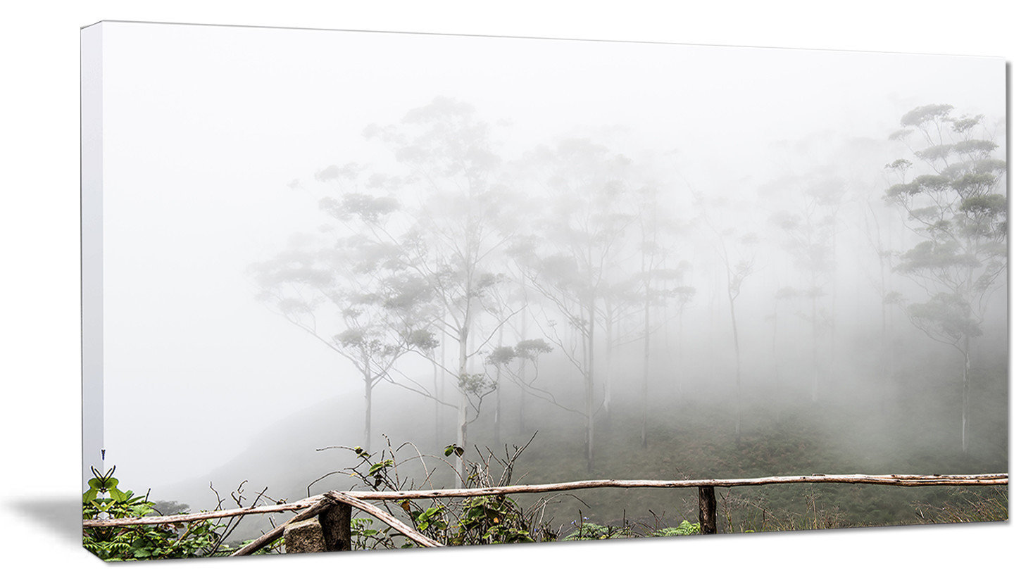 Fogs on Western Ghats Hills, Landscape Canvas Art Print, 32"x16 ...