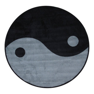 Fun Rugs Fun Time Shape Collection Ying Yang Area Rug, 51"x51" - Asian ...