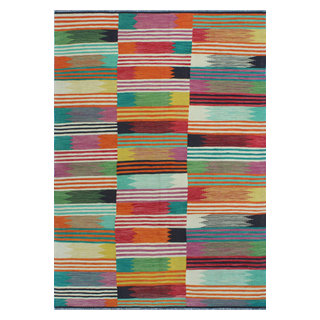 Flatweave Zafir Ivory/Green Rug, 5'9x8'2, 5'9x8'2 - Southwestern - Area ...