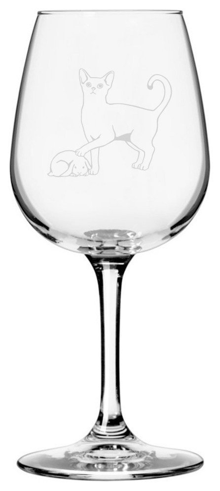 Abyssinian, with Rabbit Cat Themed Etched All Purpose 12.75oz. Libbey ...