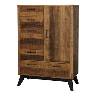 Urban Rustic Wood Chifferobe, Brushed Wheat - Rustic - Armoires And ...
