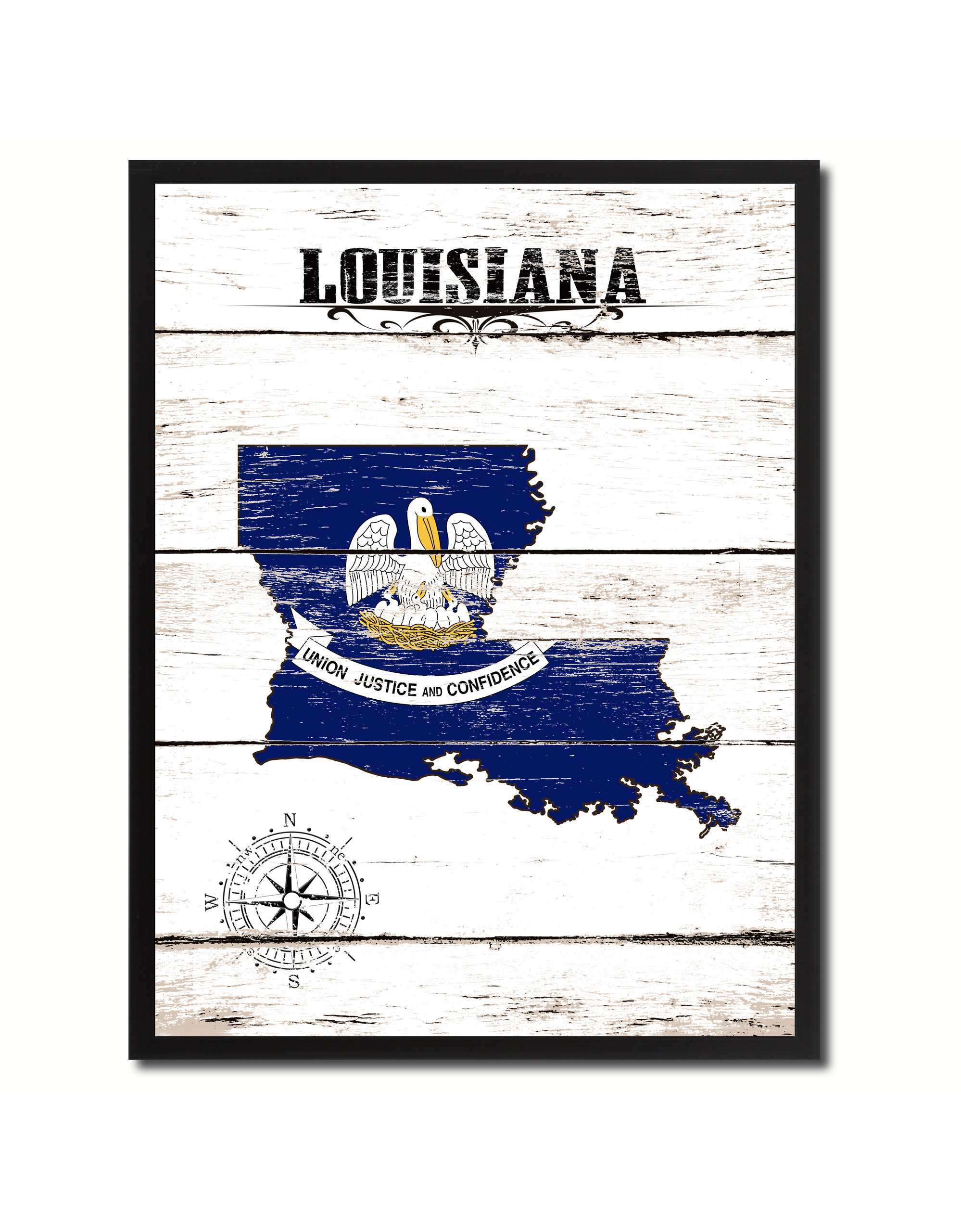 Louisiana State Flag Canvas, 28"x37", 28"x37" - Beach Style - Prints ...