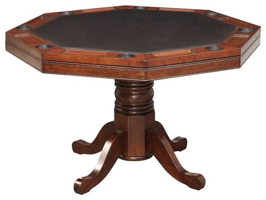 Furniture of America Deaton Traditional Wood 5-Piece Gaming Table Set ...