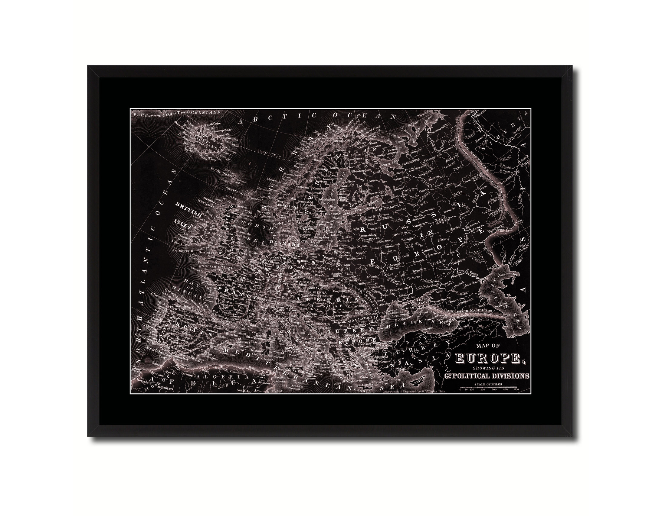 Europe Vintage Vivid Sepia Map Canvas, 28"x37" - Contemporary - Prints ...