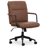 Sawyer Cognac Metal Arm Task Chair - Contemporary - Office Chairs - by ...