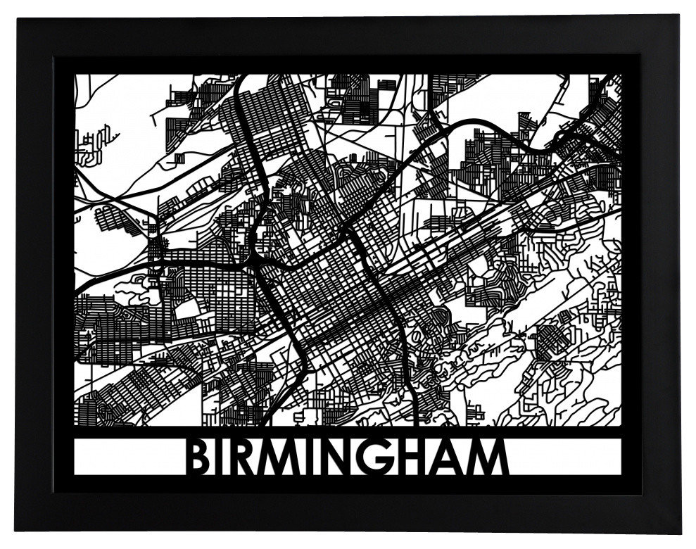 Birmingham Street Map - Contemporary - Prints And Posters - by Cut Maps ...