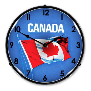 1903895 Canadian Flag Clock - Contemporary - Wall Clocks - by ...