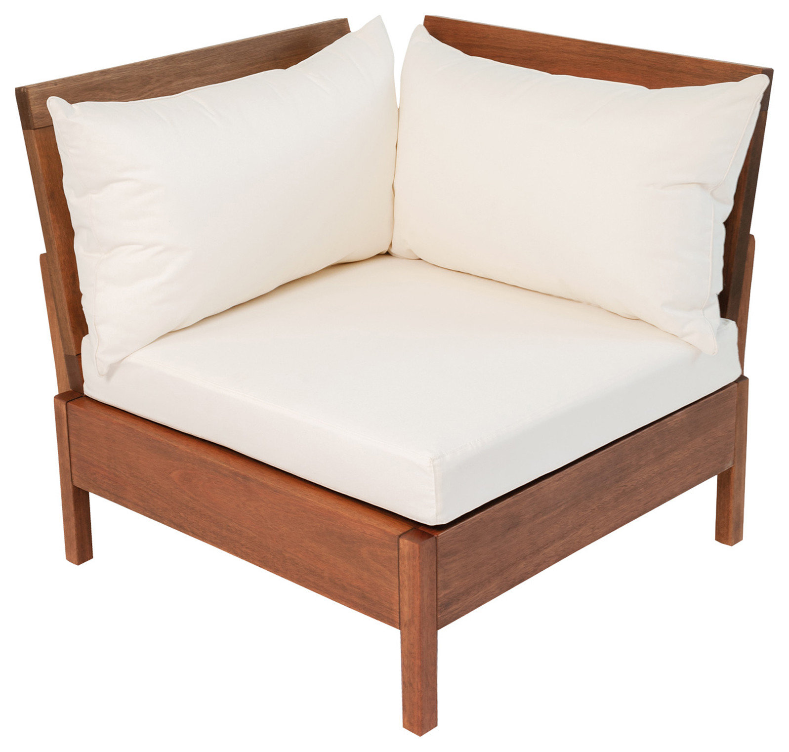 Grass Eucalyptus Wood Outdoor Corner Chair With Cushions - Transitional ...