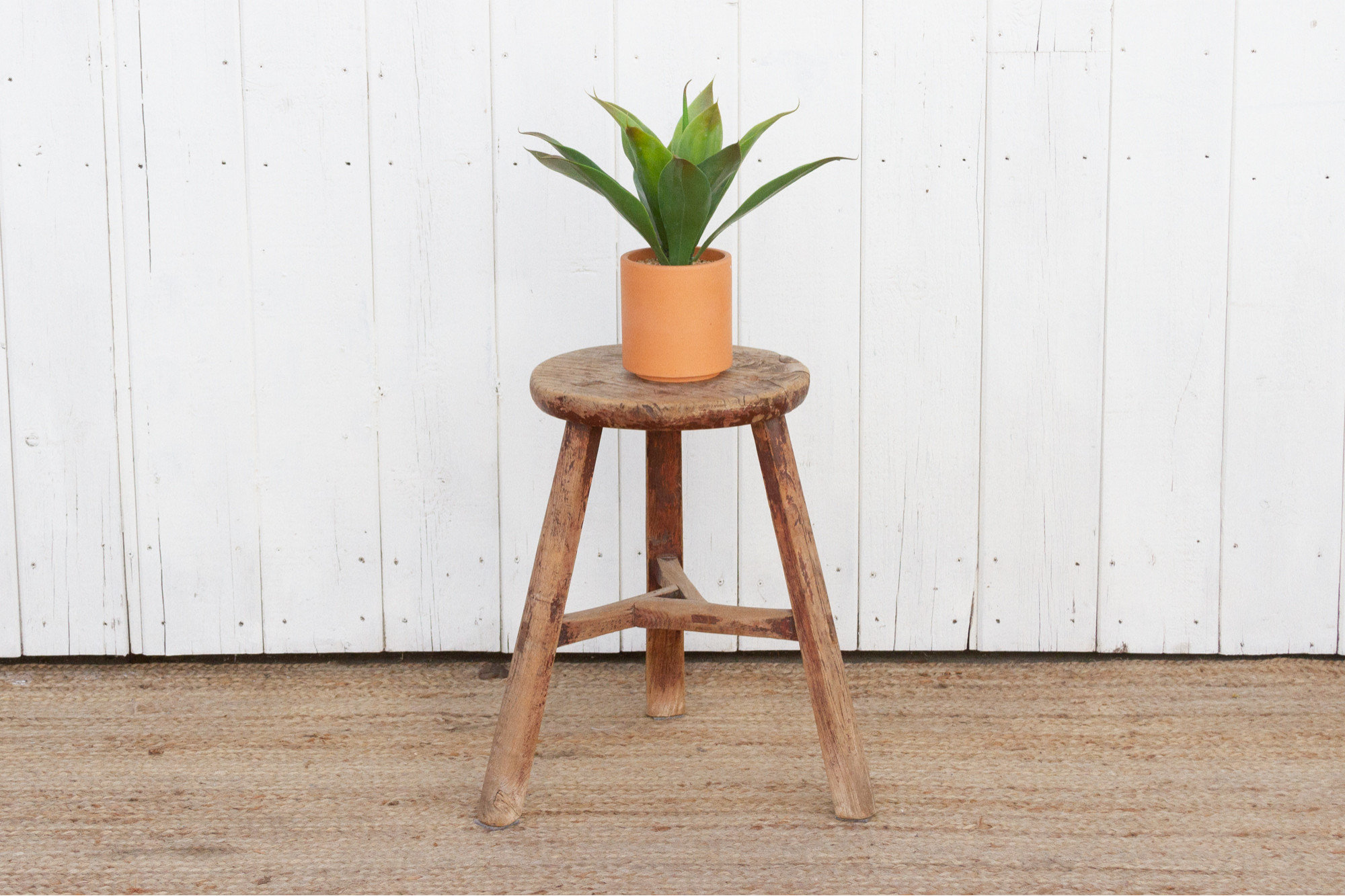 Antique Rustic Chinese Round Stool - Asian - Accent And Garden Stools ...