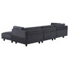 L Shaped Couch Upholstered Convertible Sectional Sofa with Ottoman ...