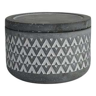Cem, 5" Covered Aztec Jar, Gray - Contemporary - Decorative Jars And ...
