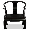 Black Elmwood Chow Leg Chinese Monk Chair - Traditional - Armchairs And ...
