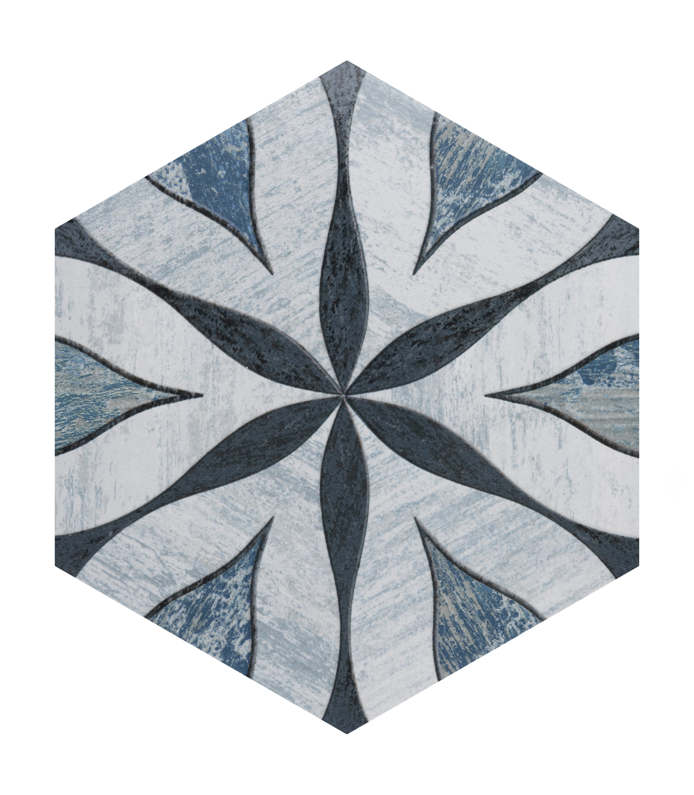 Cassis Hex Flower Black Porcelain Floor and Wall Tile - Contemporary ...