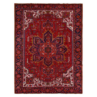 Goji Berry Red Hand Knotted 100% Wool Zoroastrian Heris Oriental Rug 10 ...