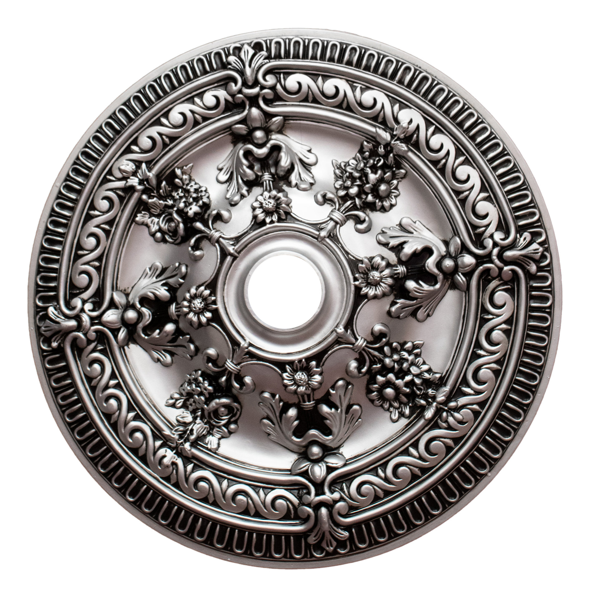 Artistry Lighting, Round 24" Antique Silver Ceiling Medallion (ARP10-FZ ...
