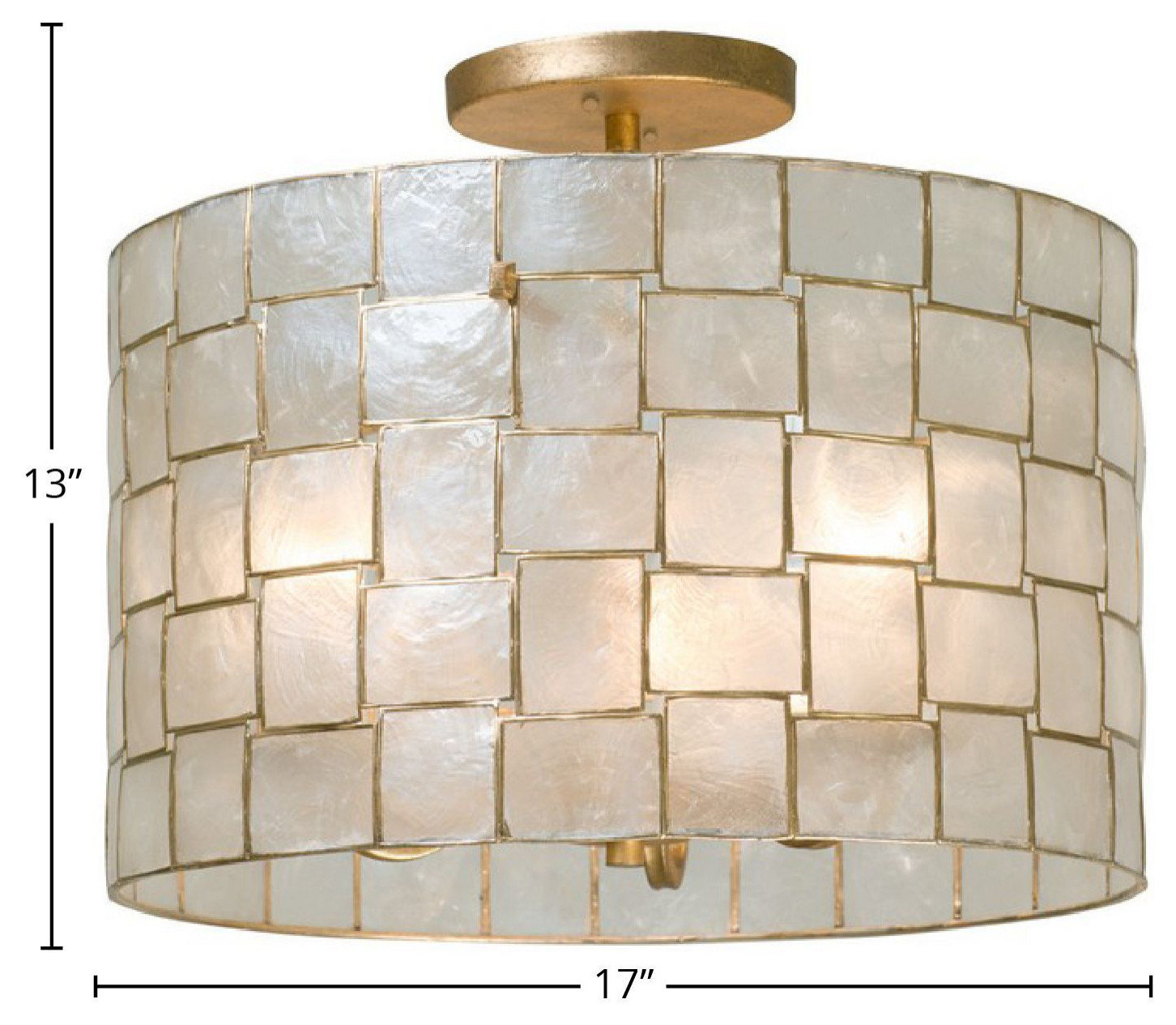 Roxy 17 Inch Semi Flush Mount - Beach Style - Flush-mount Ceiling ...