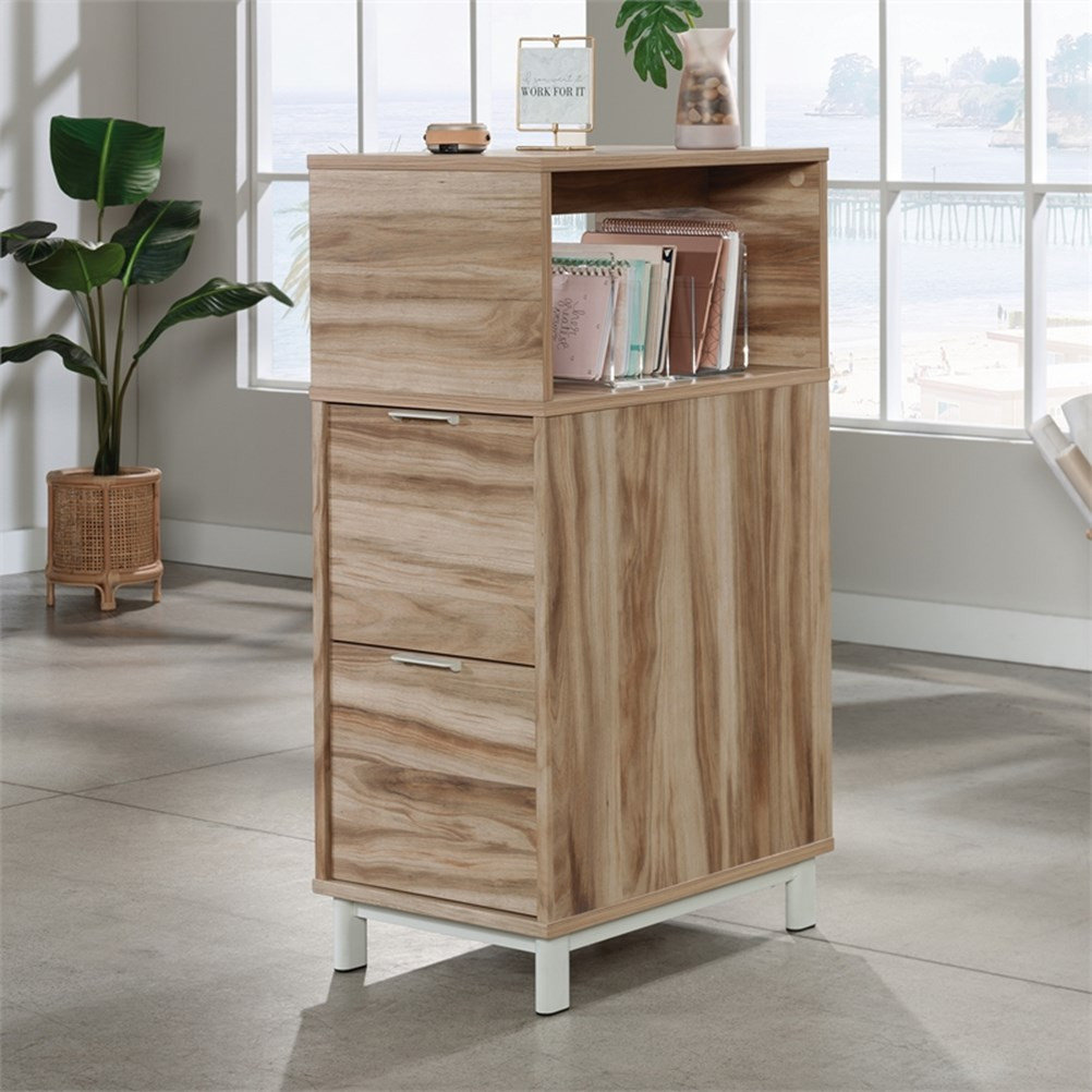 Sauder Bergen Circle Engineered Wood File Tower in Kiln Acacia/Brown ...