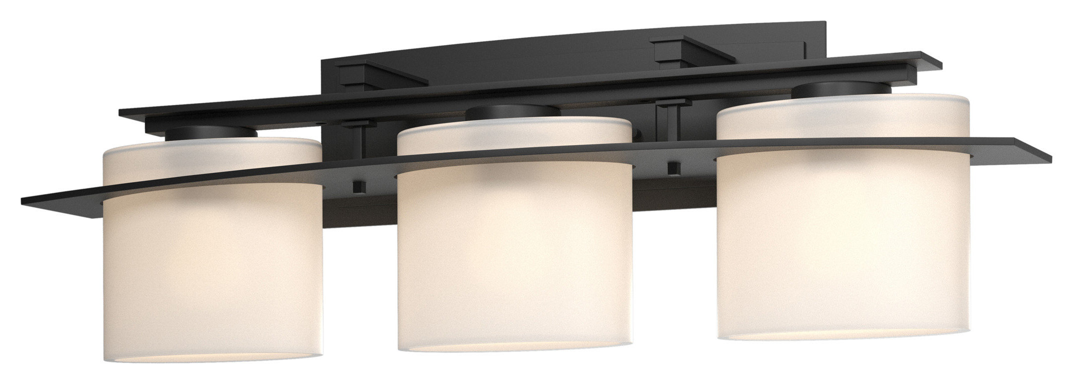 Arc Ellipse 3 Light Sconce, Black, Opal Glass - Transitional - Bathroom ...