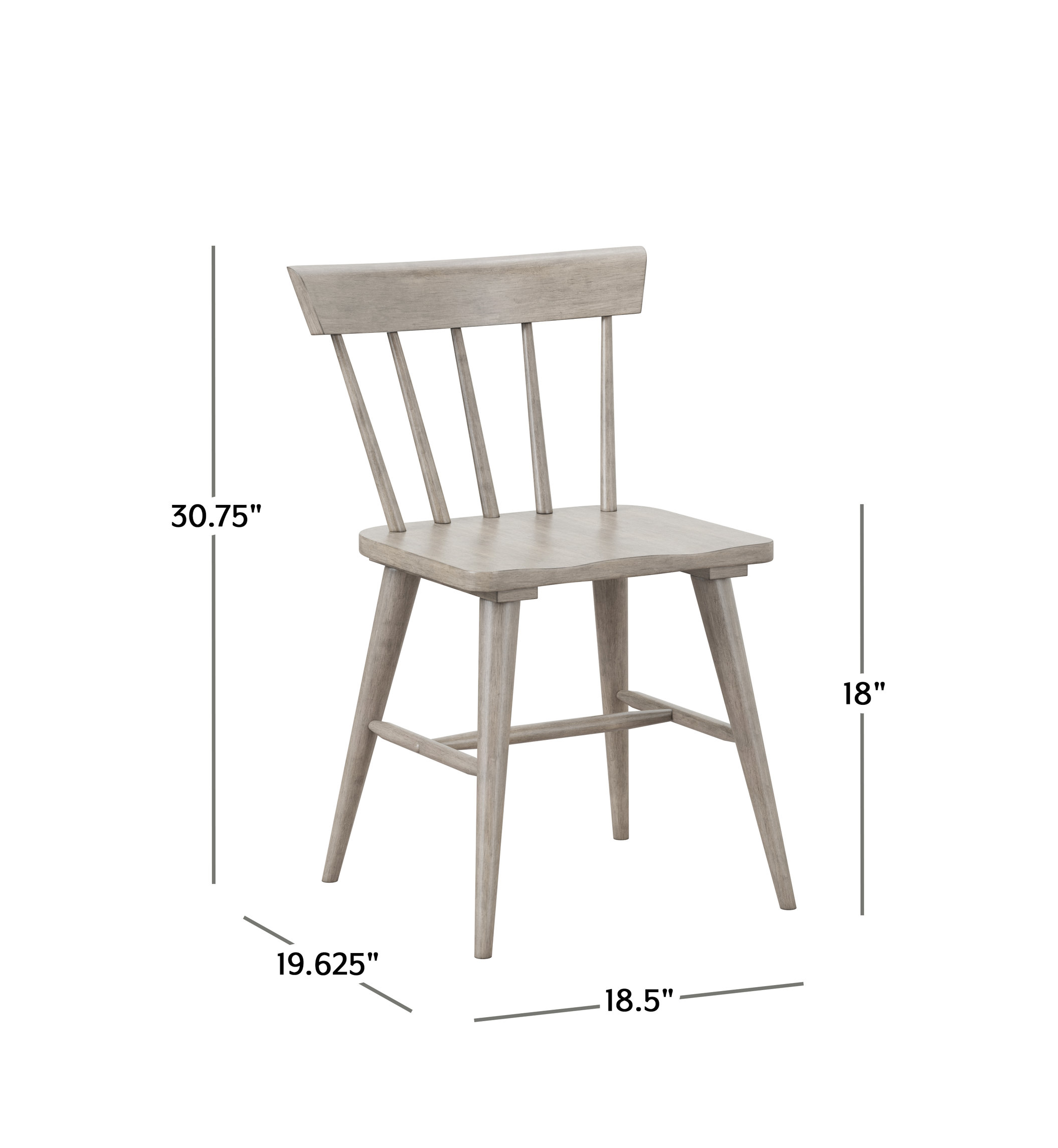 Hillsdale Mayson Wood Spindle Back Dining Chair, Set of 2 - Midcentury ...