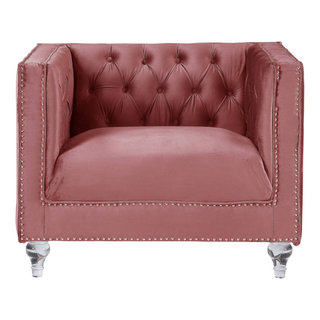 39" Black Tufted Arm Chair - Eclectic - Armchairs And Accent Chairs ...