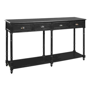 Benzara BM266412 Wooden Console Sofa Table With 4 Spacious Drawers ...