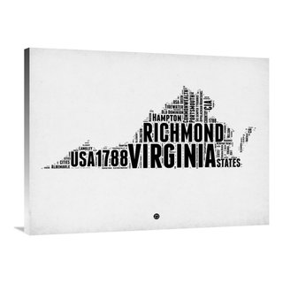 "Virginia Word Cloud 2" Fine Art Print, 40" x 30" - Modern - Prints And ...