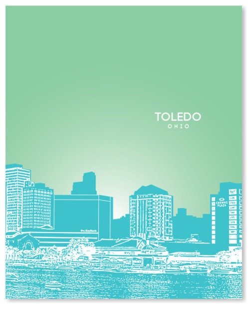 Toledo, Ohio Skyline Art Poster - Contemporary - Prints And Posters ...