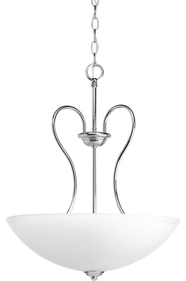 Progress Heart 3-Light Inverted Pendant, Polished Chrome, Etched, P3955 ...