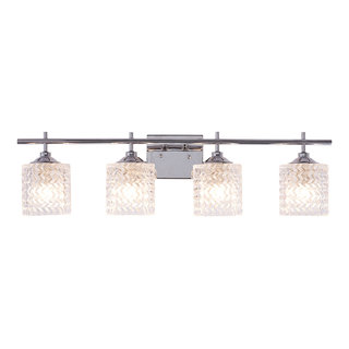 Vanity Art Modern Crystal Cut 4-Light Vanity Fixture - Contemporary ...
