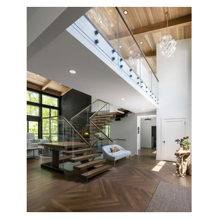 Modern Transitional Custom Home in Ann Arbor - Transitional - Staircase ...
