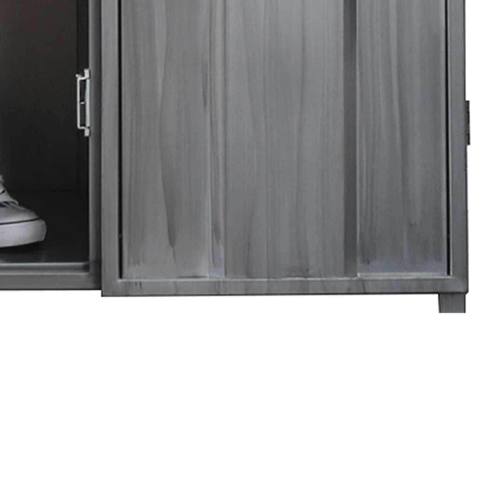 Benzara BM207320 Metal Frame Large Accent Locker, Hanging Pull Handles ...