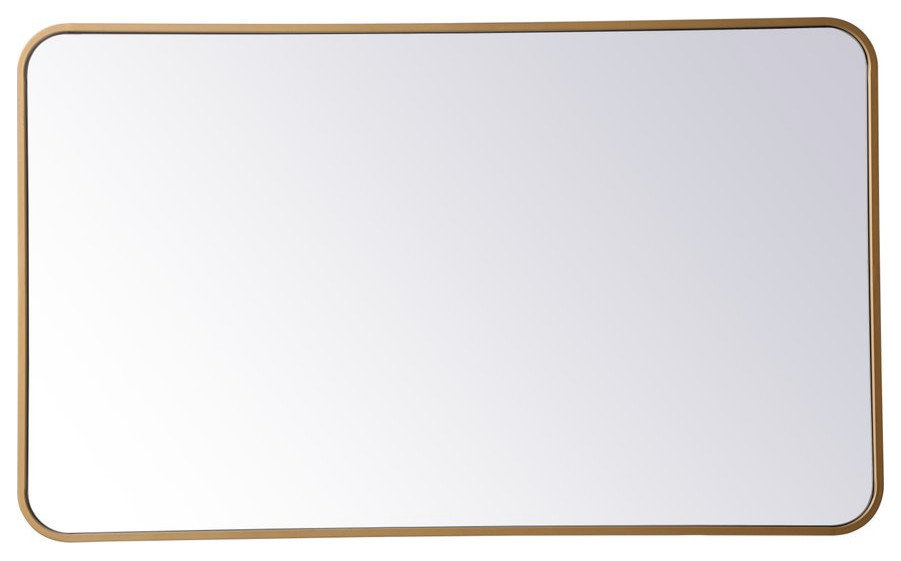 Ellis Soft Corner Metal Rectangular Mirror, 24"x40" - Contemporary ...