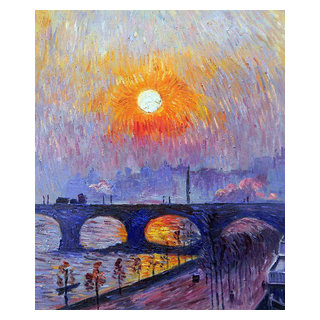 Sunset over Waterloo Bridge, 1916, 20X24 - Traditional - Paintings - by ...