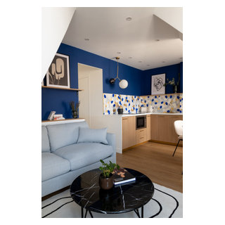 Symbiose de deux chambres sous les toits, 41m2 à Paris. - Contemporary ...