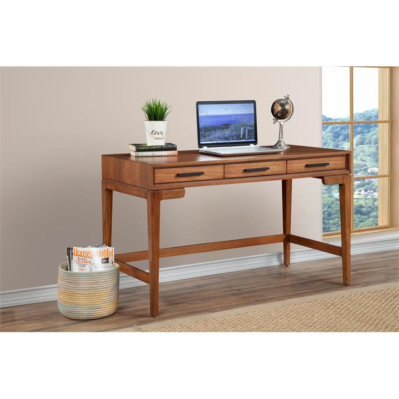 Origins by Alpine Nova Large Wood Desk in Honey Maple (Brown ...