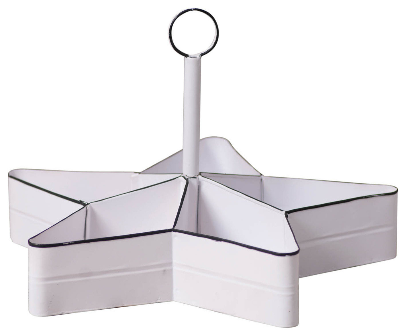 Irvin's Country Tinware Star Table Top Organizer in White, One Size ...