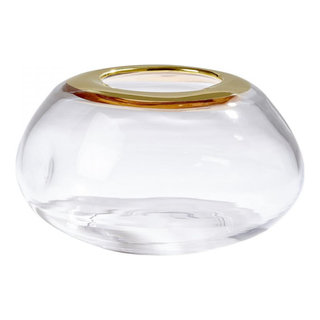Organic Formed Large Gold Rim Vase - Contemporary - Vases - by Lighting ...